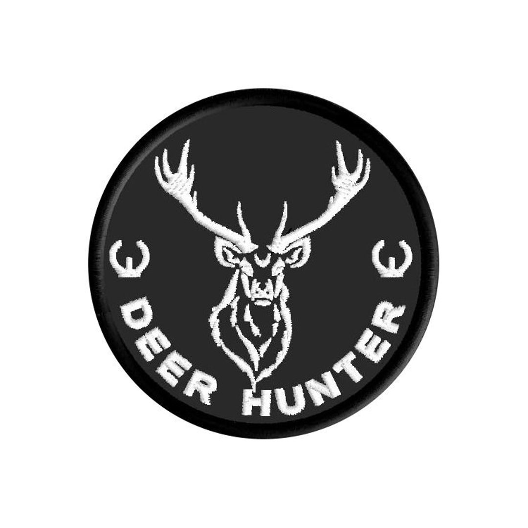DEER HUNTER PATCH, Hunting Embroidered Buck Season Emblem, Deer ...