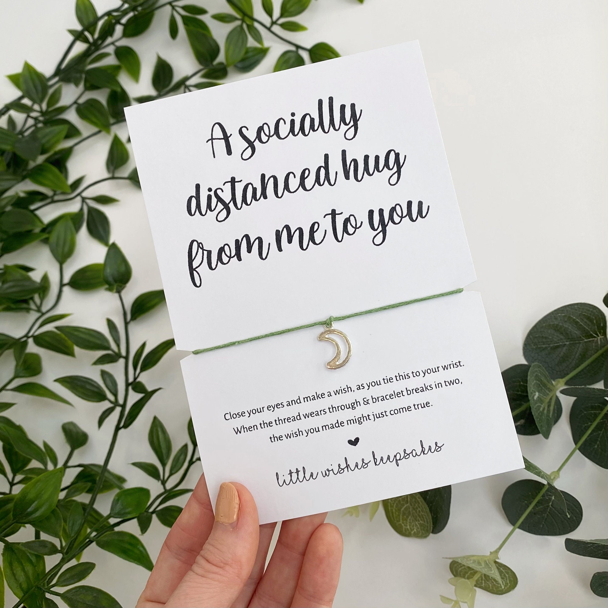 Socially Distanced Hug From Me to You, Wish Bracelet, Wishlet, Gift ...