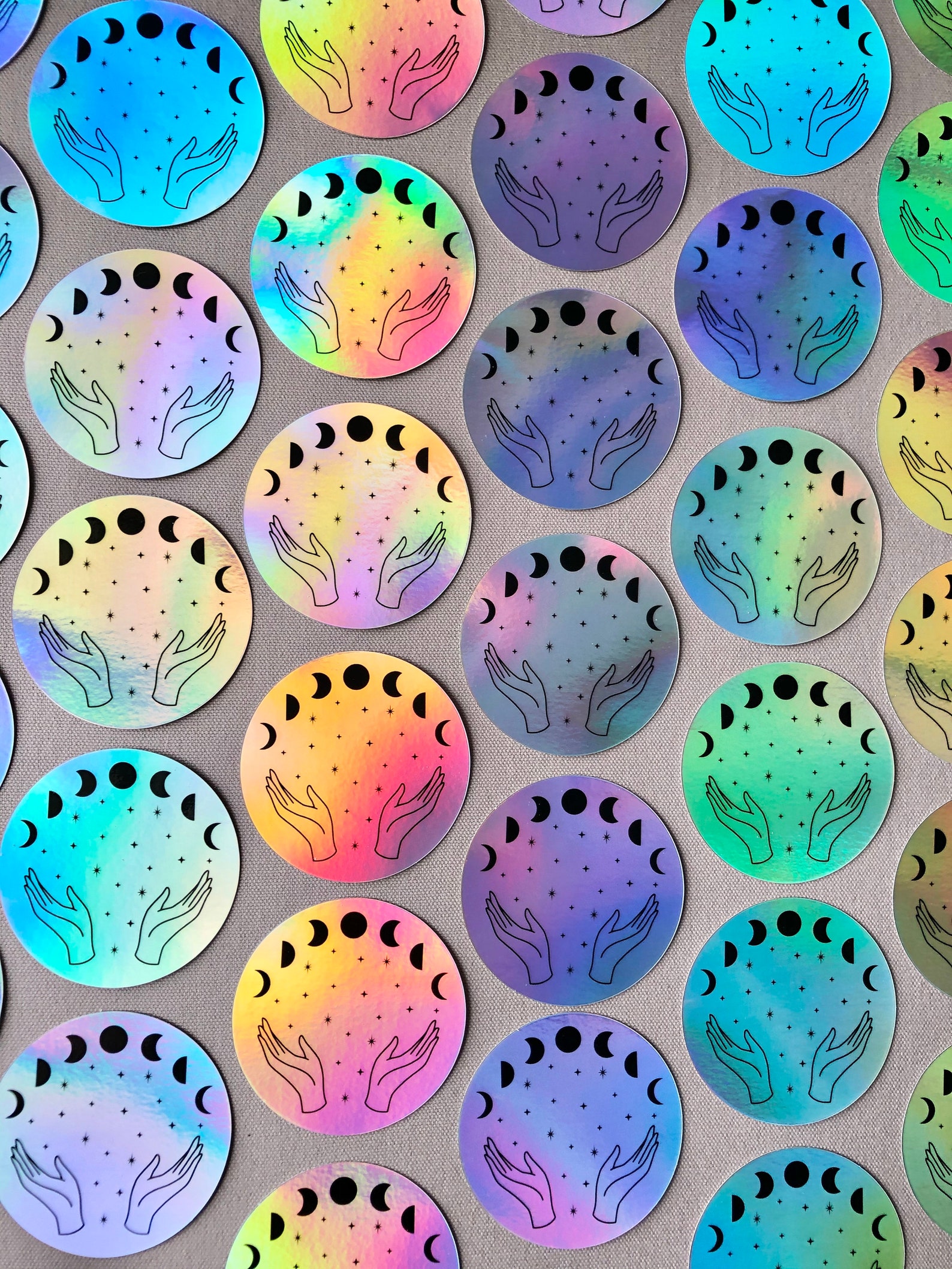 Mystic Moon Witchy Holographic Vinyl Sticker for Laptop Water - Etsy