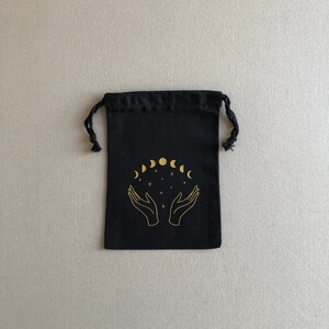Moon Witch Drawstring Pouch Bag for Tarot Cards, Crystals, Witchy ...