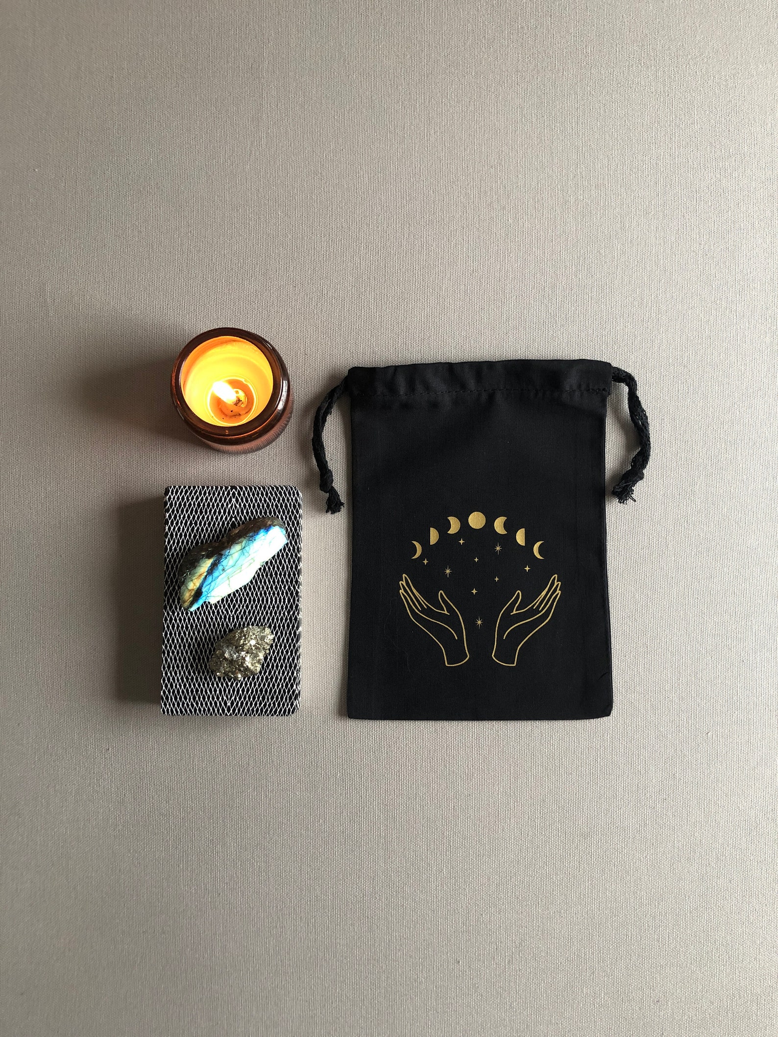 Moon Witch Drawstring Pouch Bag for Tarot Cards, Crystals, Witchy ...