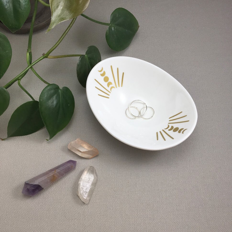 Moon Phases Witchy Catchall Bowl for Crystals, Jewelry, Rings, Sacred ...