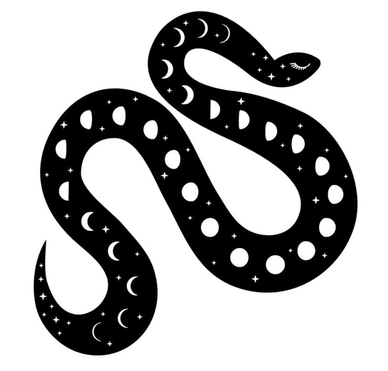 Cosmic Snake Printable Art Witchy Moon Phases Wall Hanging - Etsy
