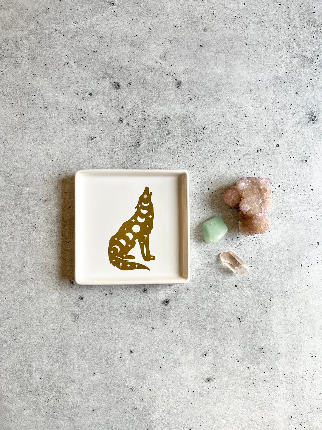 Cosmic Wolf Moon Phases Catchall Dish Tray for Crystal Charging ...