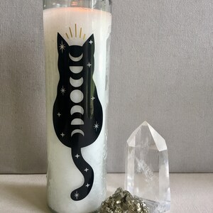 Cosmic Cat Moon Phases Prayer Candle for Ritual, Meditation, Altar ...