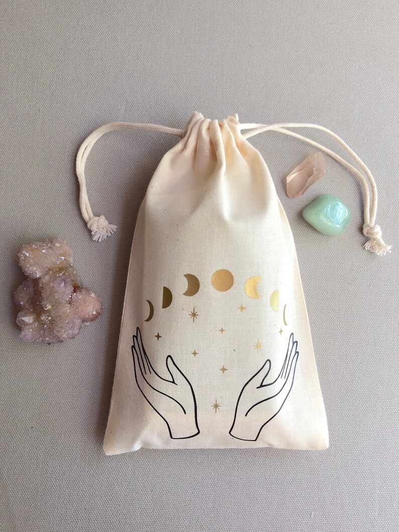 Moon Witch Drawstring Pouch Bag for Tarot Cards Crystals | Etsy