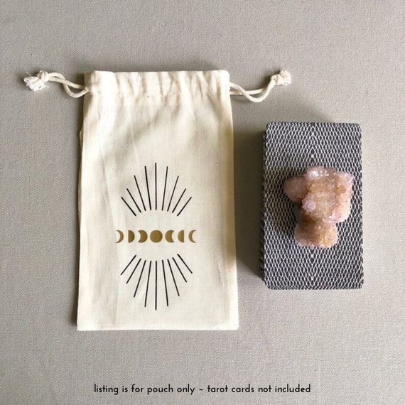 Witchy Moon Phases Drawstring Pouch Bag for Tarot Cards | Etsy