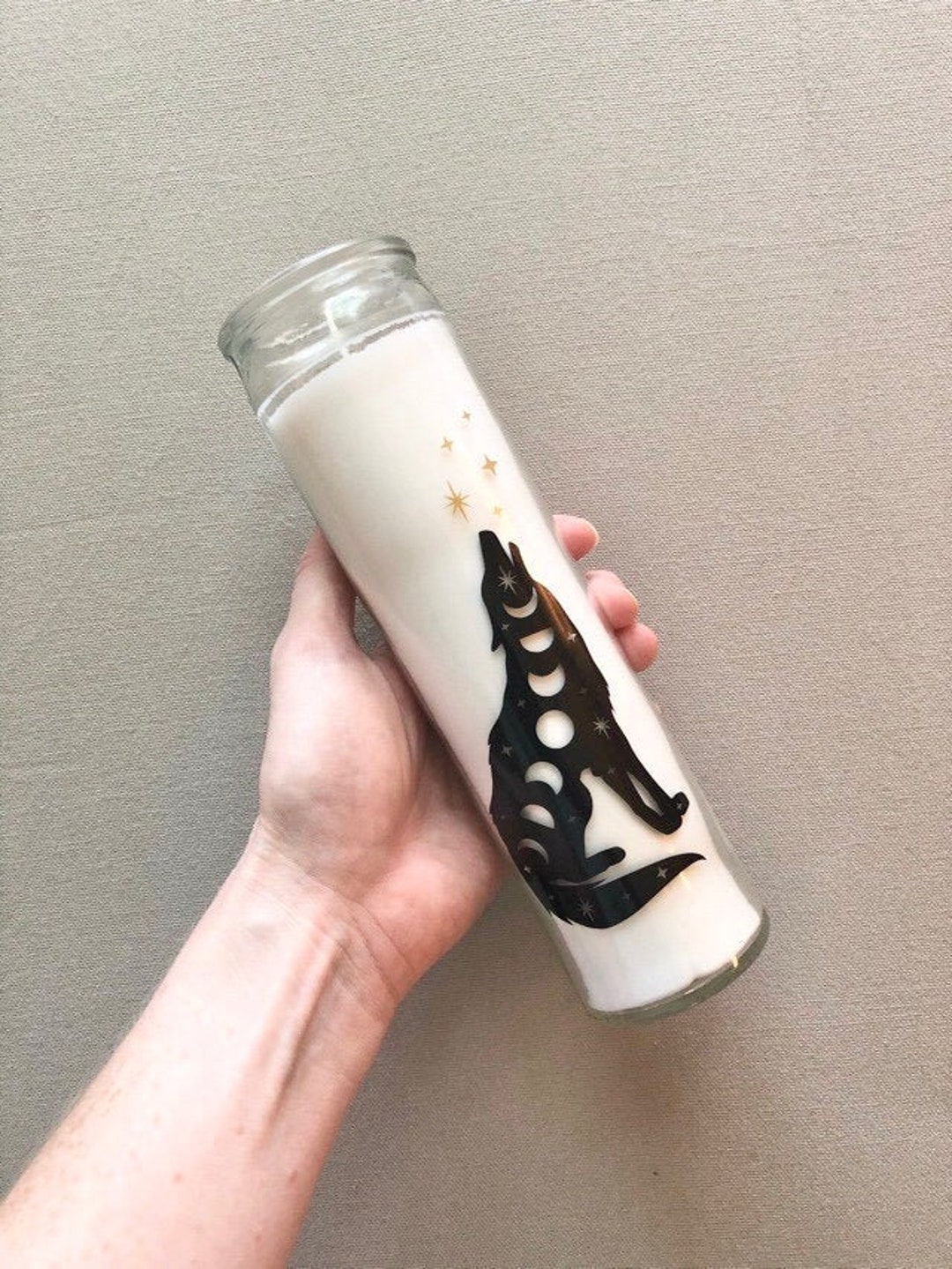 Cosmic Wolf Moon Phases Prayer Candle for Ritual, Meditation, Altar ...