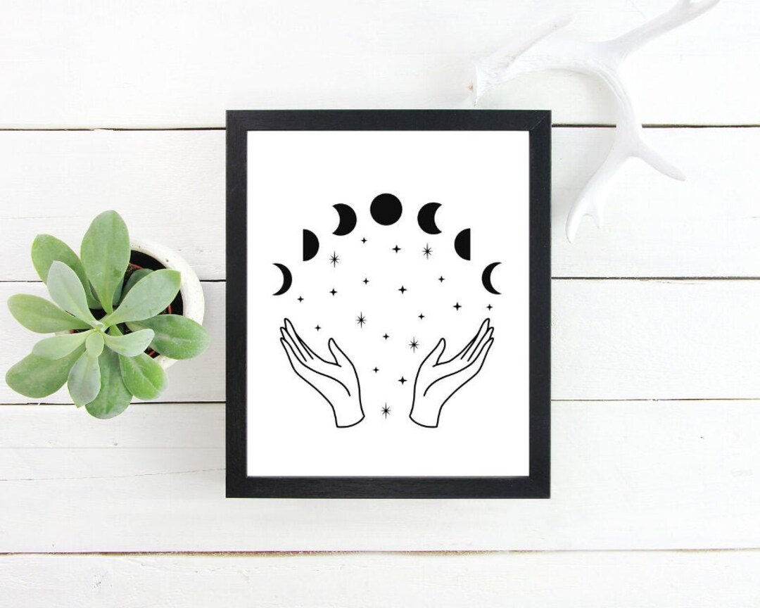 Moon Witch Printable Art Witchy Moon Phases Wall Hanging Download Print ...