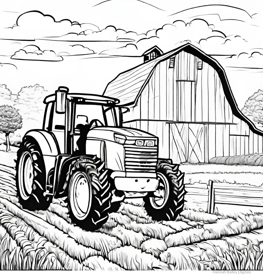 Tractor Coloring Sheet - Etsy