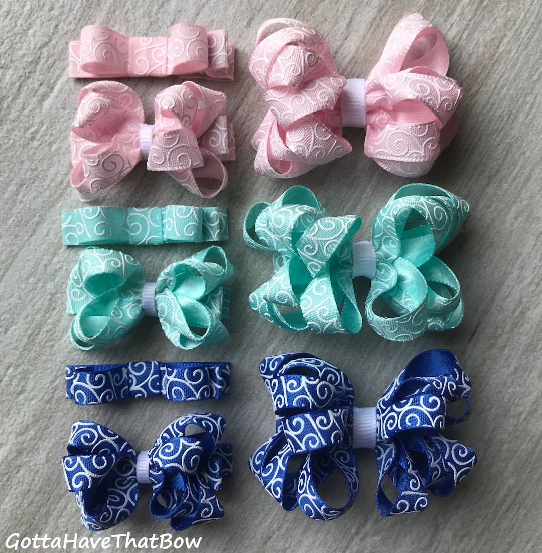 Mini Twisted Bow Baby Girl Hair Bow Fine Hair Newborn Infant Girls ...