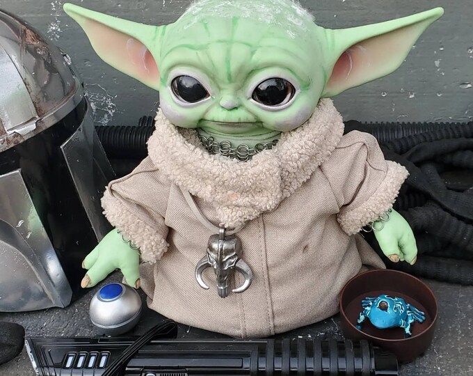 Grogu Mattel Plush With Chainmail - Etsy