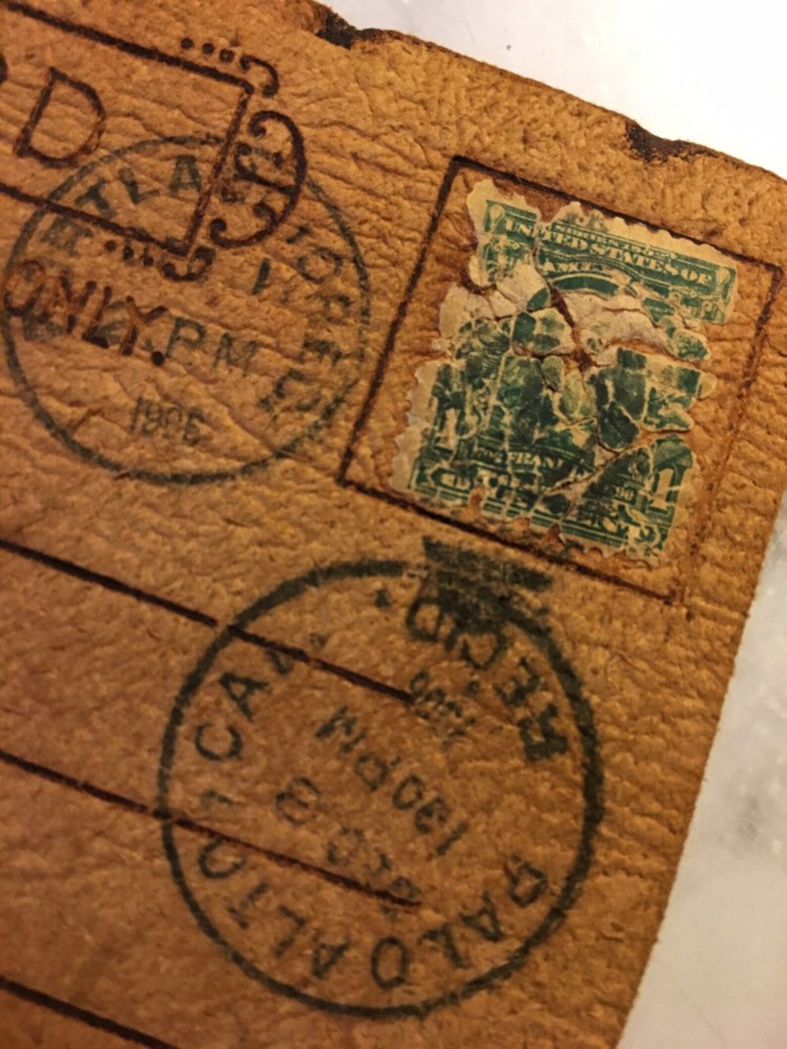Three Vintage Leather 1909 Circa Post Cards. Stamped and Dated. - Etsy