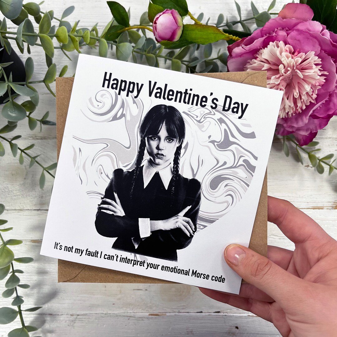 Wednesday Addams Funny Valentine's Card Handmade - Etsy UK