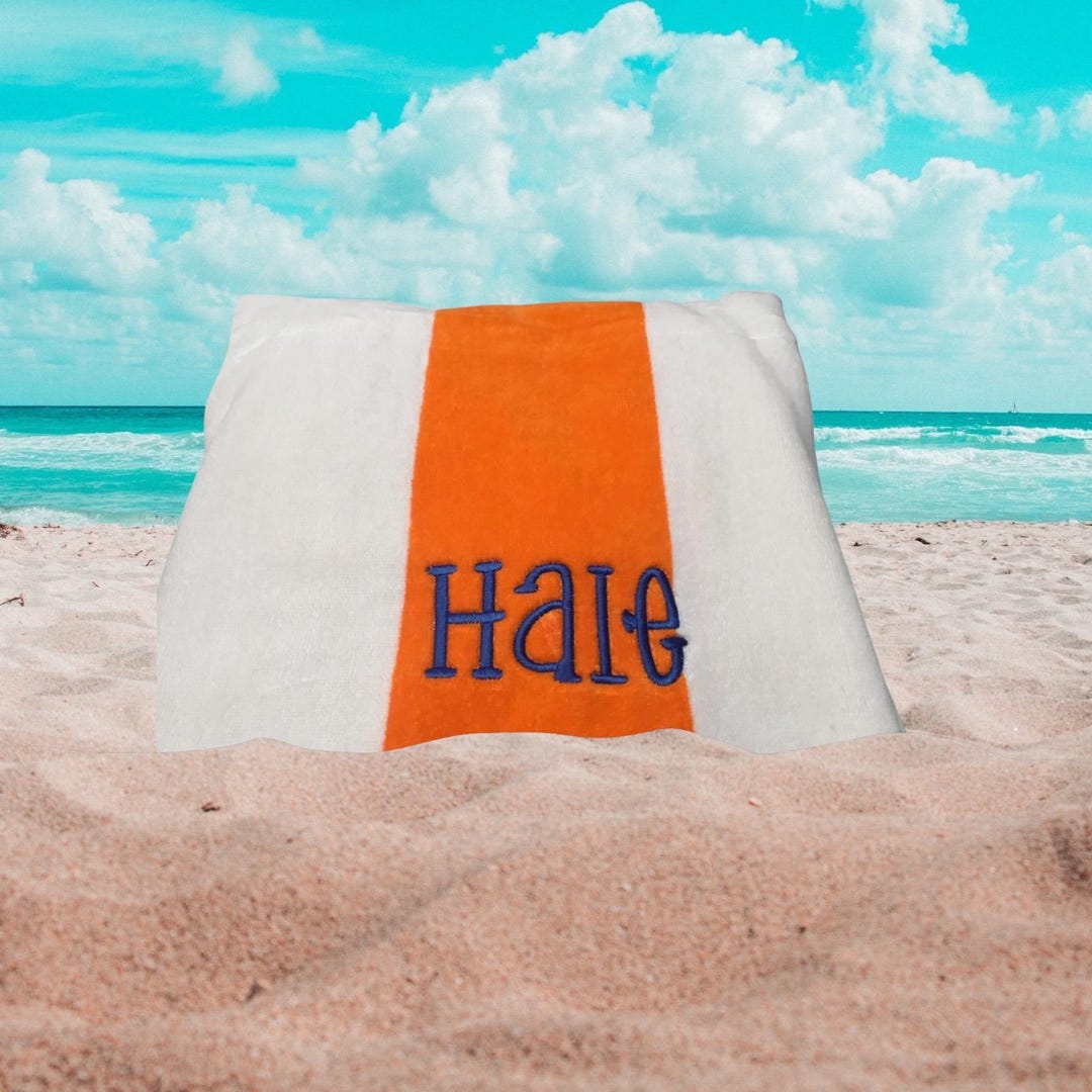 Embroidered Beach Cabana Towels Personalized, Beach Towels Monogrammed ...