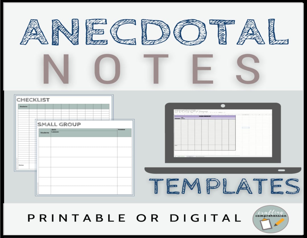 Anecdotal Notes Templates - Etsy