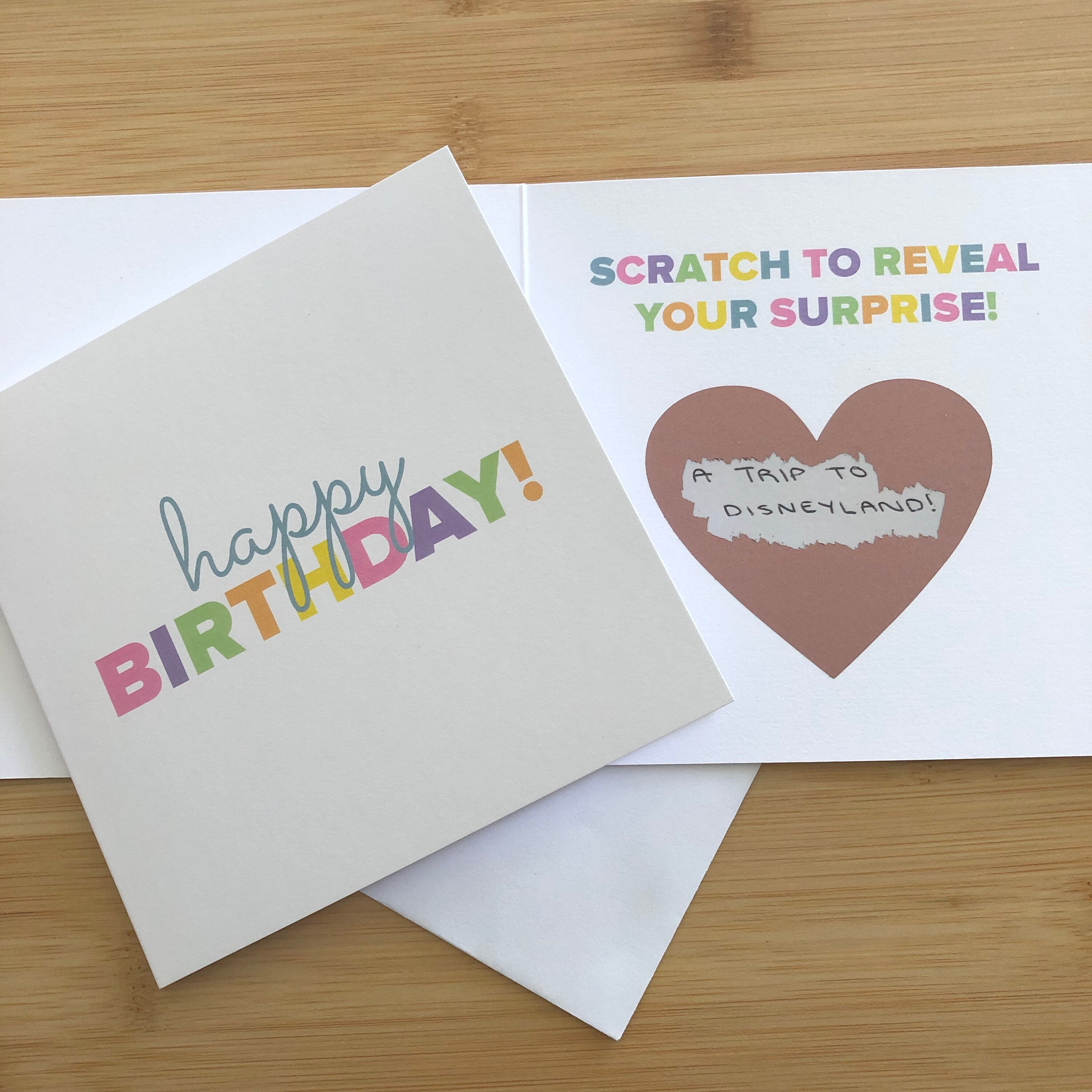 DIY Scratch off Birthday Card Greeting Card Happy Birthday - Etsy