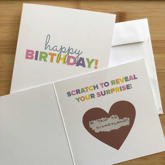 DIY Scratch off Birthday Card Greeting Card Happy Birthday - Etsy