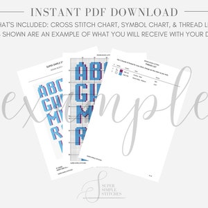 Block Letter Cross Stitch Alphabet Pattern - Cross Stitch Alphabet ...