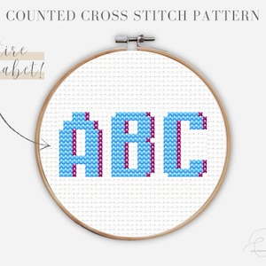 Block Letter Cross Stitch Alphabet Pattern - Cross Stitch Alphabet ...