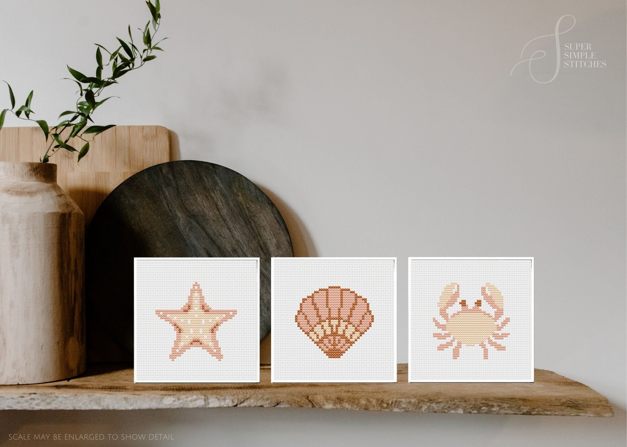 Beach Shells Easy Cross Stitch Pattern Counted Cross Stitch Pattern ...