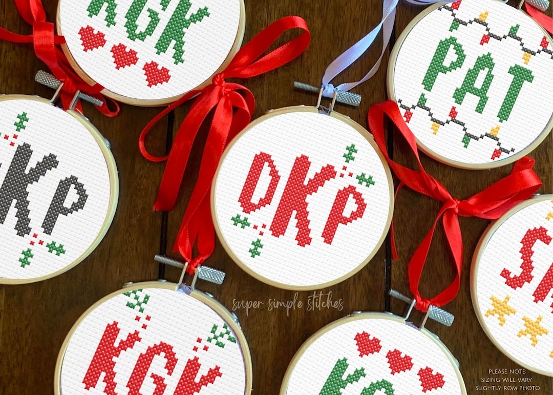 Christmas Monogram Cross Stitch Pattern – Alphabet Sampler (digital ...