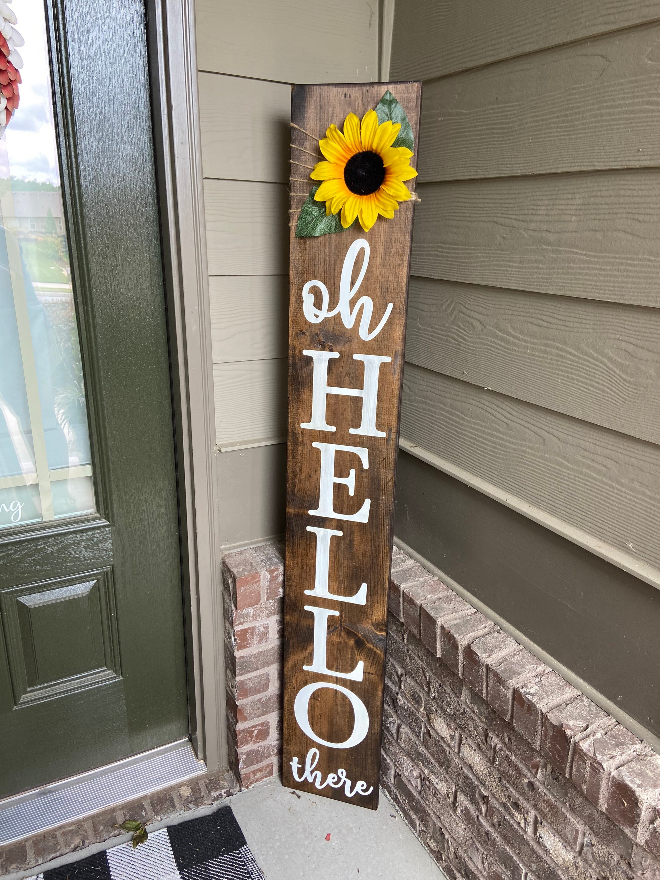 Oh Hello There Porch Sign Porch Welcome Sign Vertical | Etsy