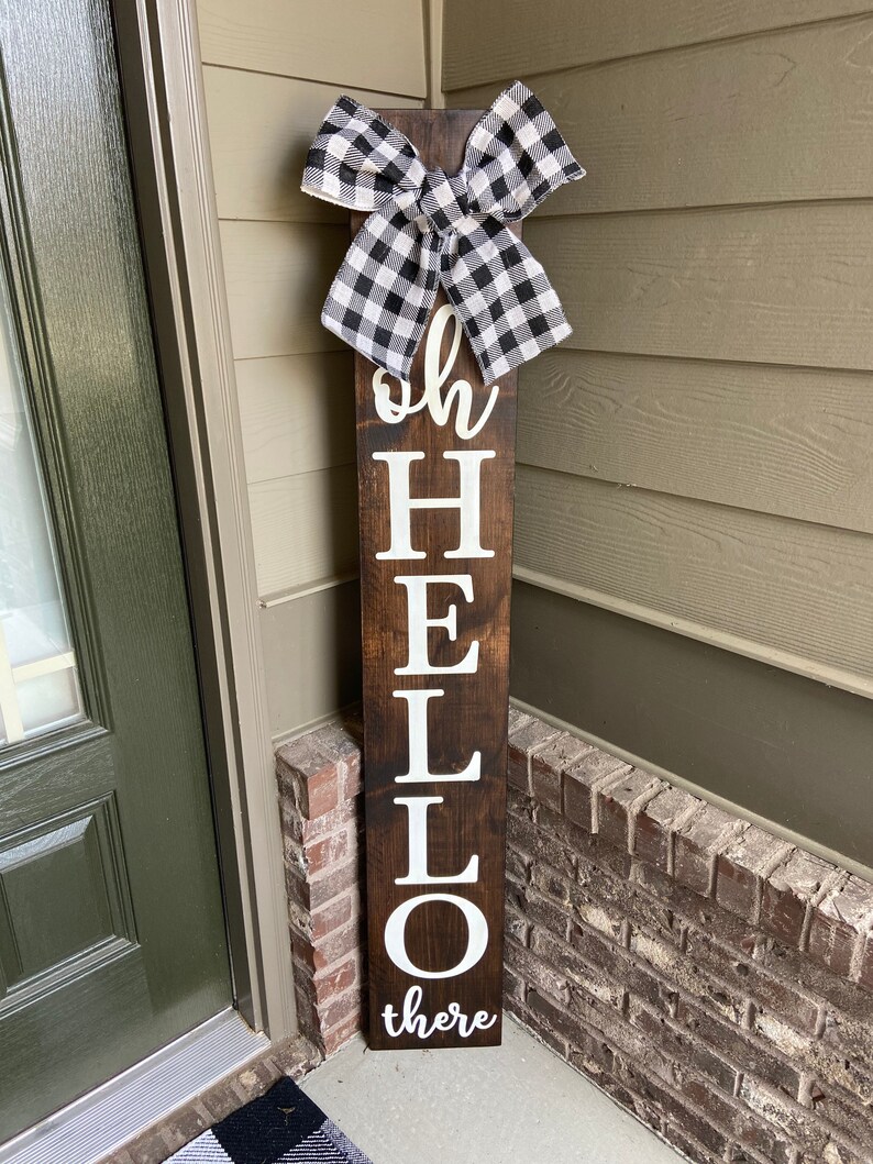 Oh Hello There Porch Sign Porch Welcome Sign Vertical | Etsy