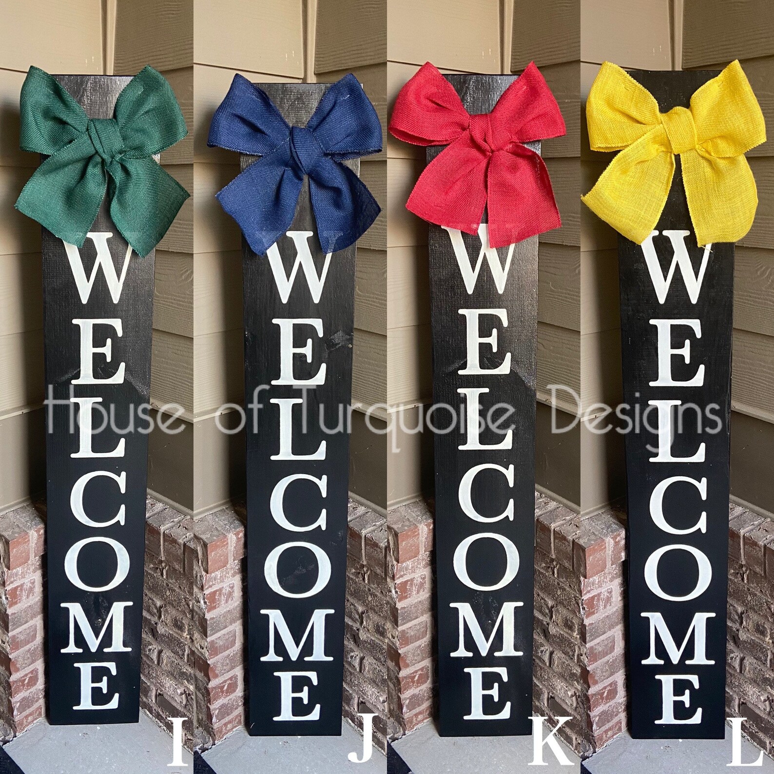 5FT Black Welcome Sign With Bow Porch Welcome Sign Vertical - Etsy Canada