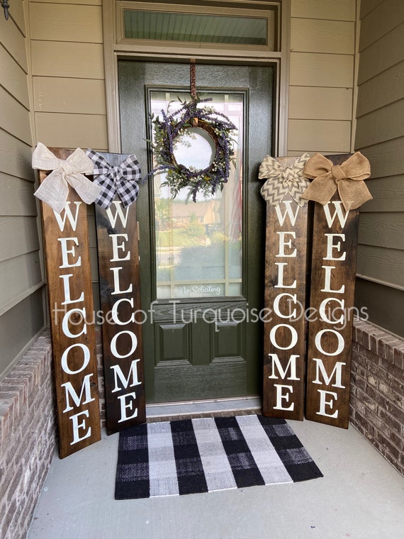 Vertical Wooden Welcome Signs