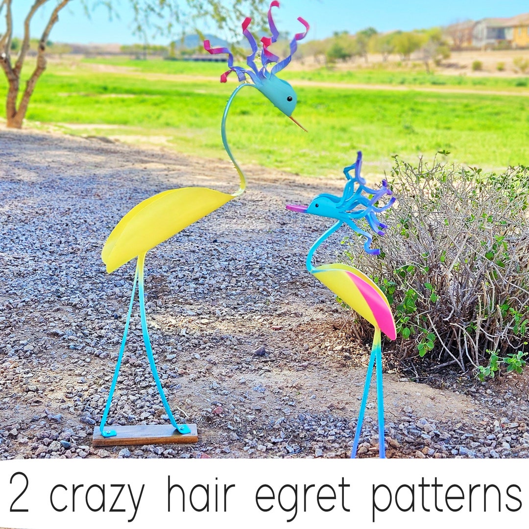 Printable PVC Pipe Bird Patterns Crazy Hair Egret Digital Download PDF ...
