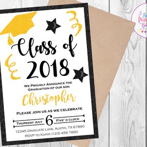 Printable Graduation Invitations Class Of 2018