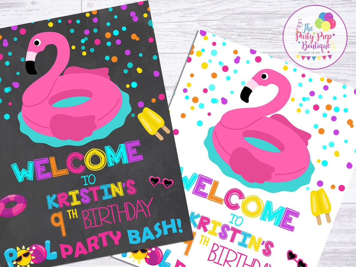 Flamingo Pool Party Welcome Sign, Flamingo Welcome Sign, Flamingo ...