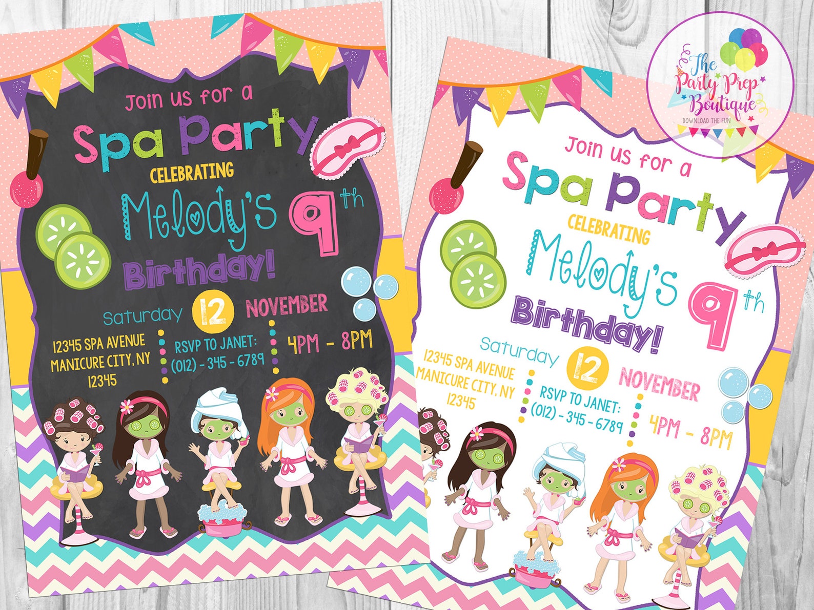 Spa Party Invitation, Spa Birthday Party Invitation, Kids Spa Party ...