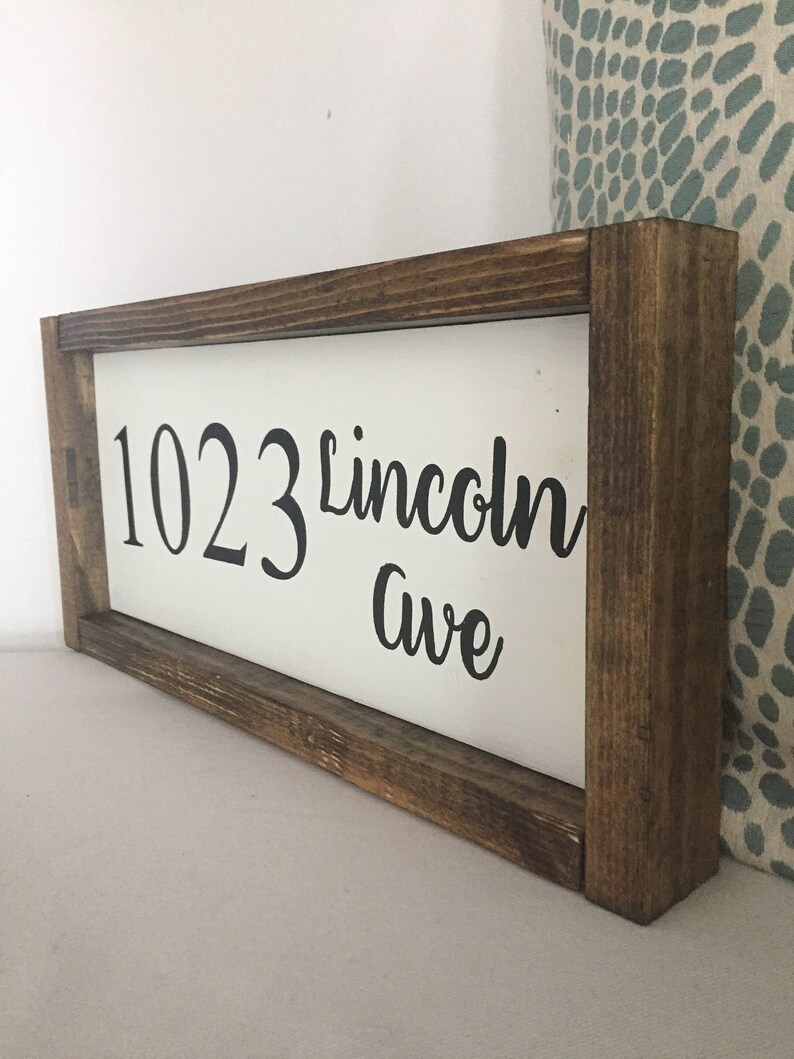 Custom wood address sign rustic handmade sign outside or | Etsy