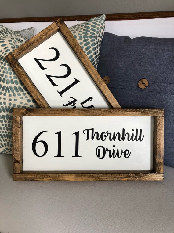 Custom wood address sign rustic handmade sign outside or | Etsy