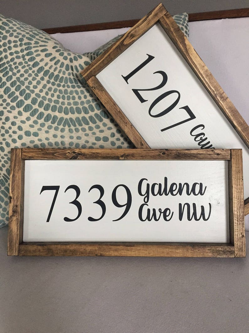 Custom wood address sign rustic handmade sign outside or | Etsy