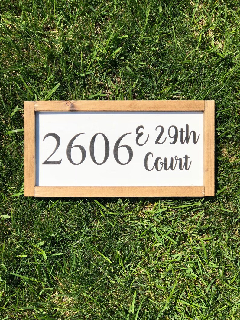 Custom wood address sign rustic handmade sign outside or | Etsy