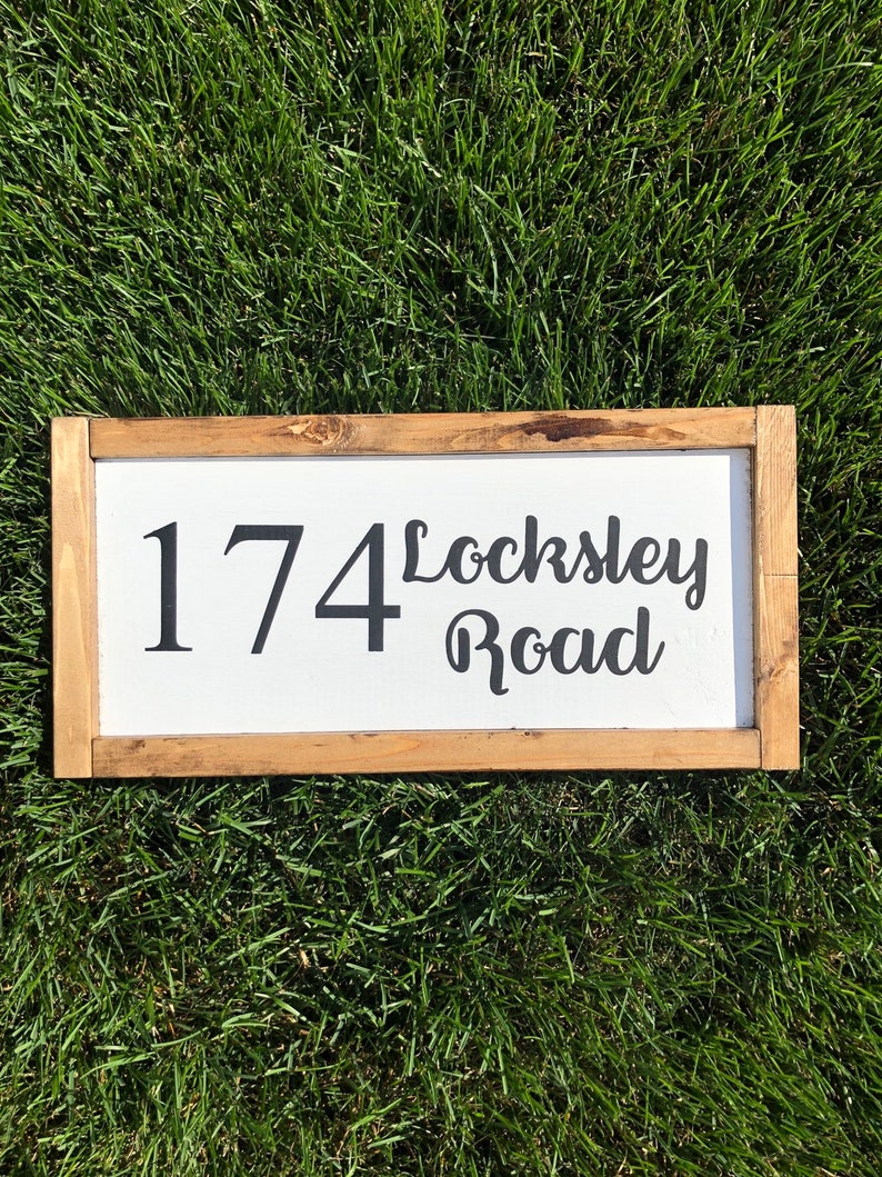 Custom wood address sign rustic handmade sign outside or | Etsy