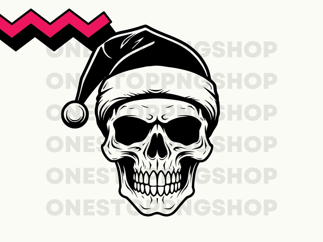Christmas Santa Skeleton PNG, Santa Skeleton SVG, Skull Christmas Hat ...