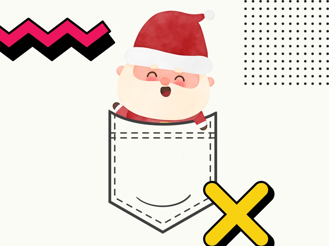 Santa Pocket PNG, Santa Svg, Cute Santa Png, Santa in Pocket, Mini ...