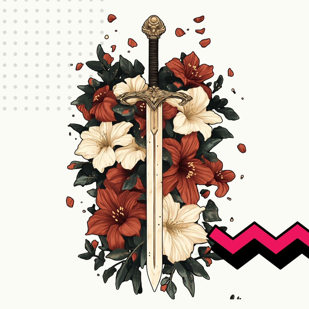 Floral Sword Png, Flower Sword Dagger Clip Art, Sword With Flowers Png ...