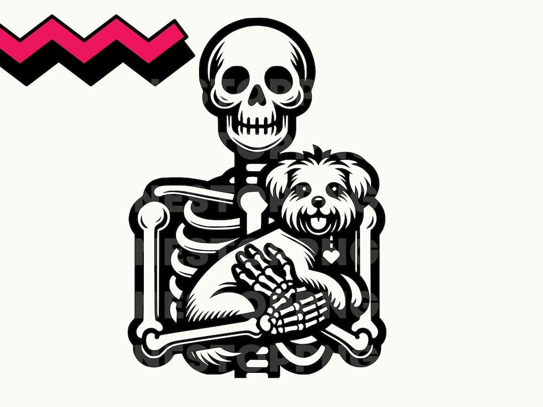 Skeleton With Dog SVG, Dog Skeleton Png, Skeleton and Dog Clipart ...