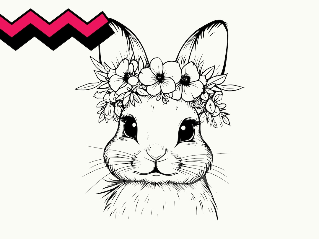 Floral Easter Bunny PNG, Cute Bunny Png, Easter Rabbit Png, Floral ...