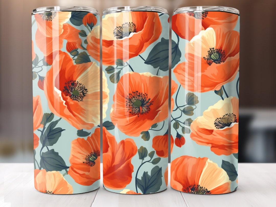 Poppy Tumbler Wrap, Personalized Poppy Tumbler Gift for Father, Poppy ...