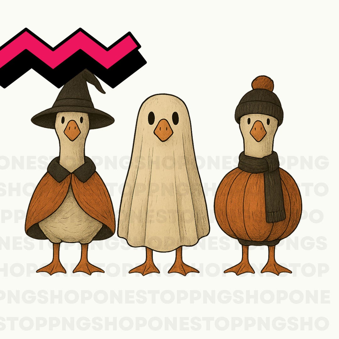 Halloween Goose Clipart, Witch Goose PNG, Ghost Goose PNG, Pumpkin ...