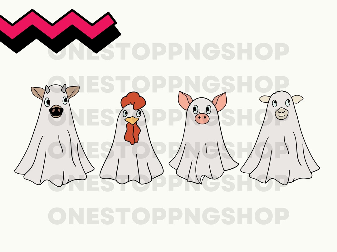 Halloween Barn Animals, Farm Halloween PNG, Chicken Ghost Halloween Png ...