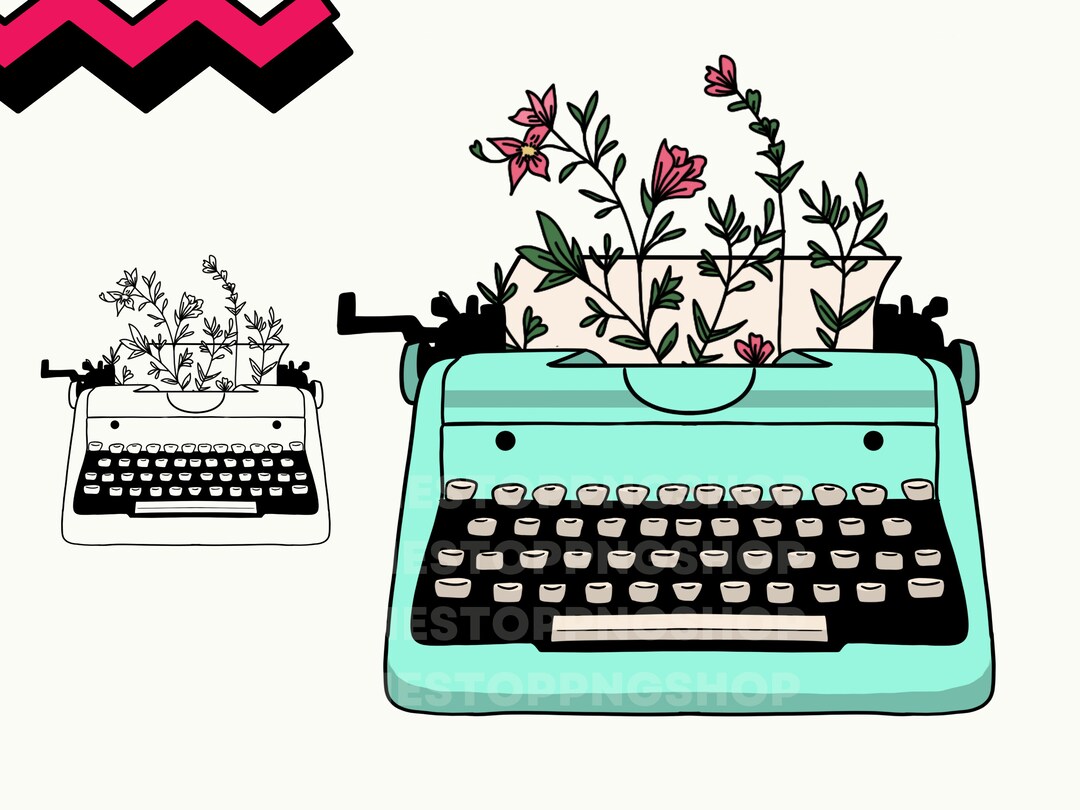 Typewriter PNG, Typewriter Svg, Typewriter Clipart, Floral Typewriter ...