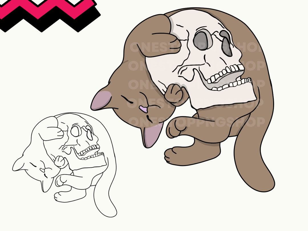 Gato y calavera PNG, Calavera Gato Svg, Gato lindo PNG, Gato lindo svg ...