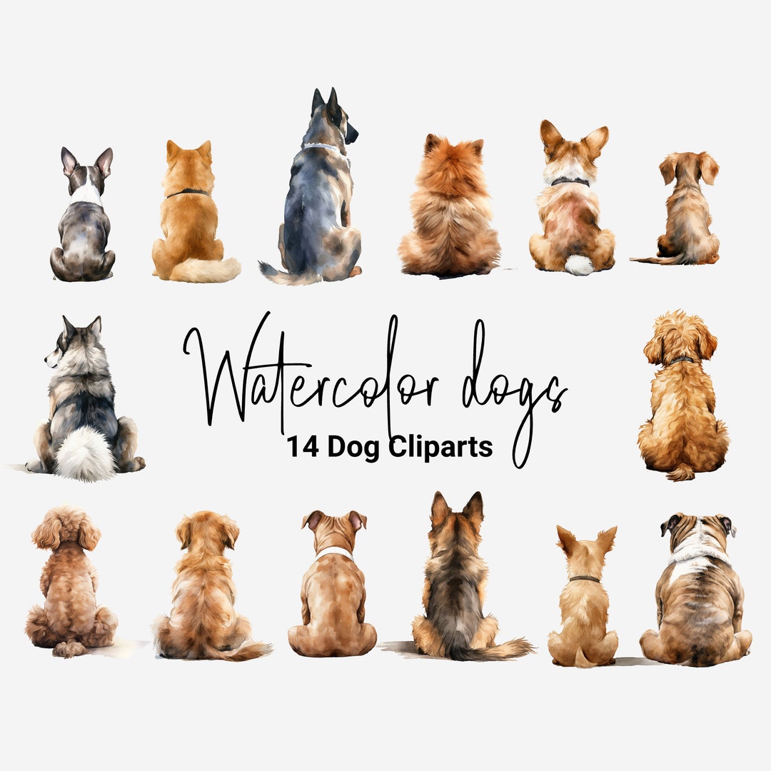 Watercolor Dog Breeds Clipart, Watercolor Corgi Png, Dog Breed Clipart ...